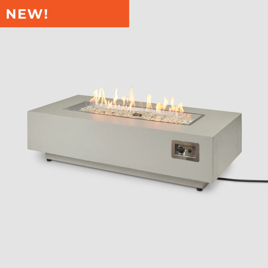 The Outdoor Great Room Harbor View Linear Gas Fire Pit Table - The ...