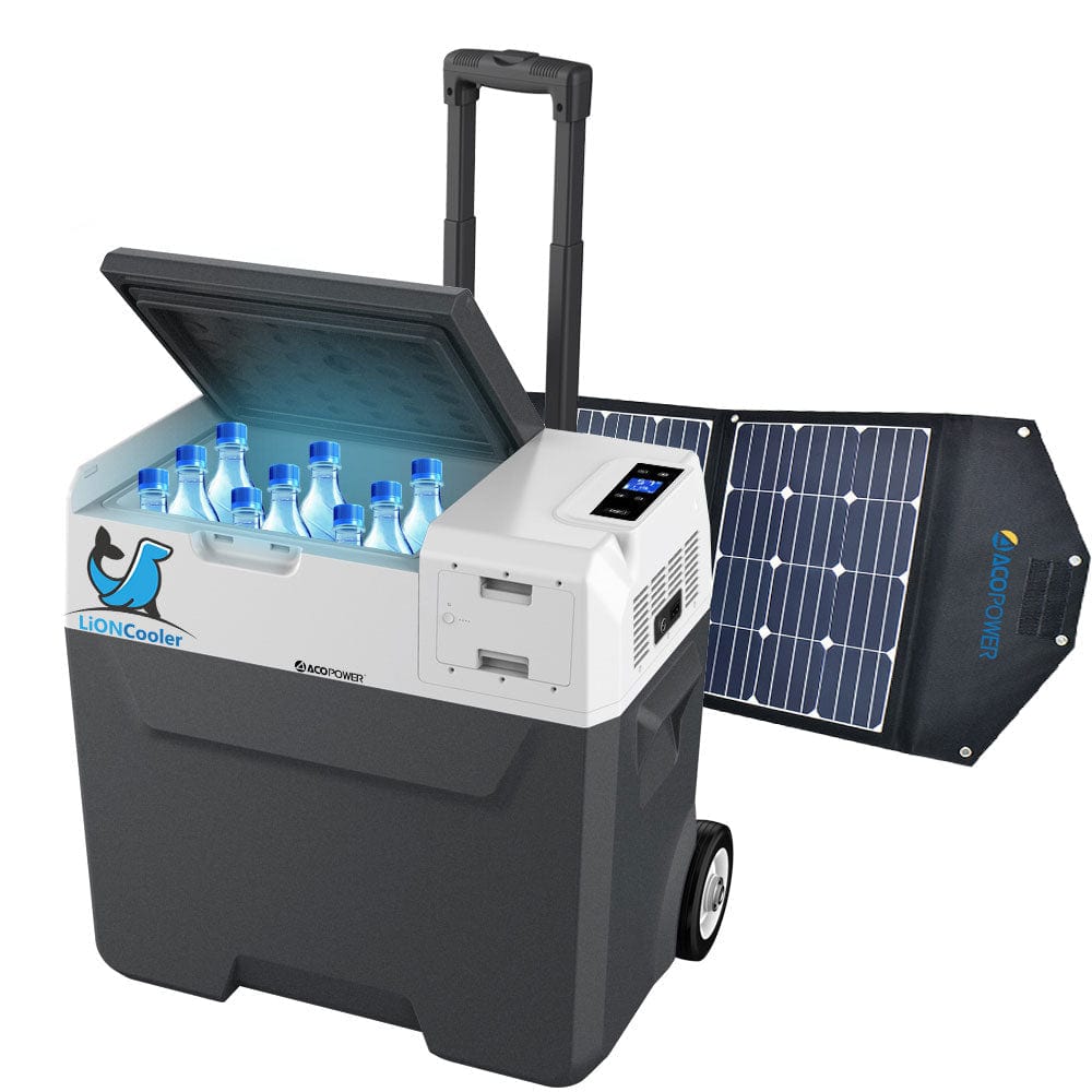 Acopower LiONCooler X50A 52 Quarts + 90W Solar Panel Portable Solar ...
