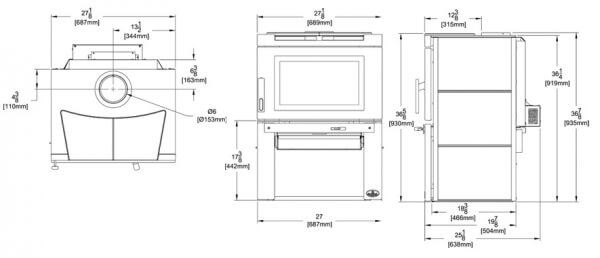 Osburn Matrix Wood Stove With Blower - OB02032 - The Outdoor Living Zone