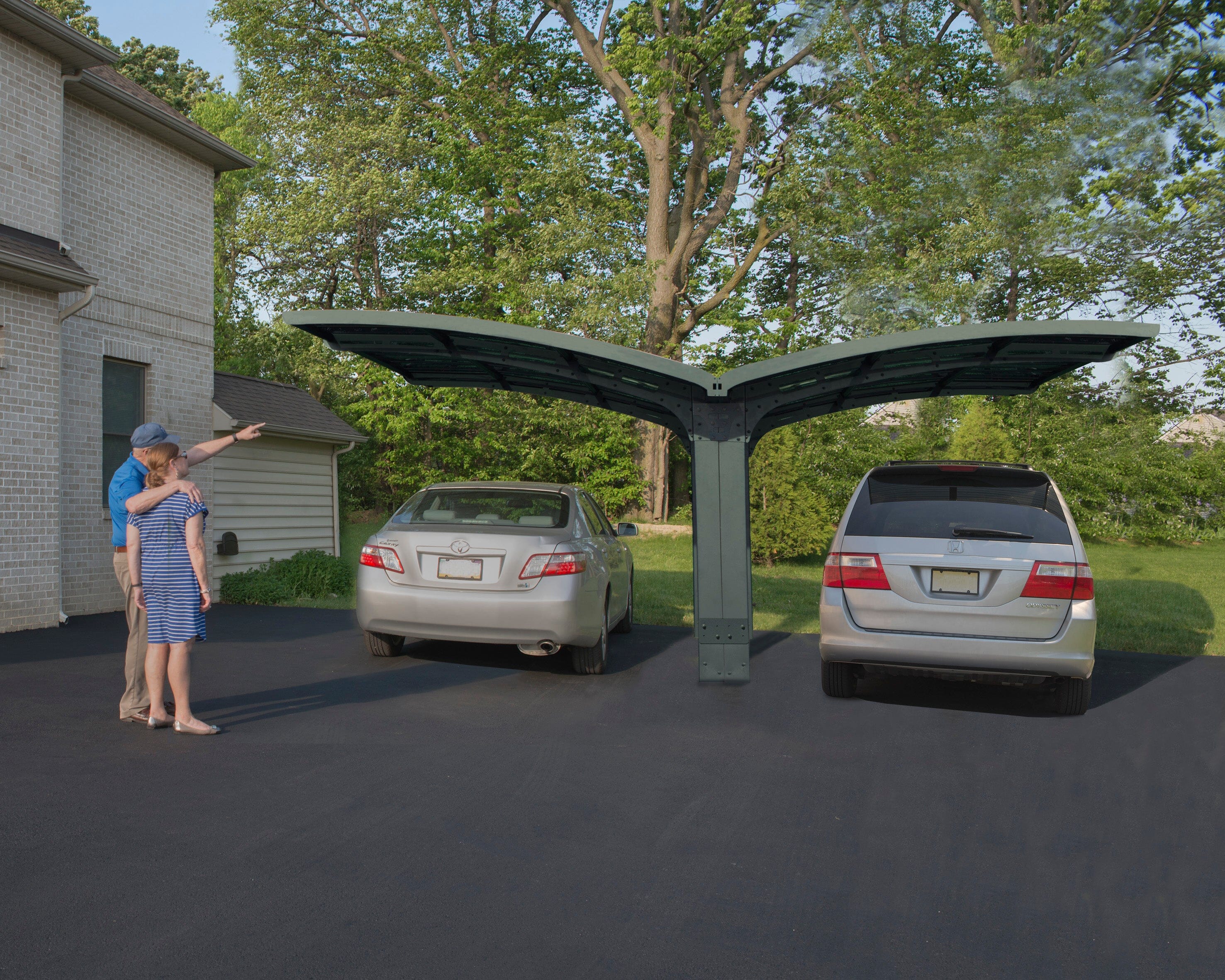 Palram-Canopia | Arizona Breeze Double Carport Wing-Style - The Outdoor ...